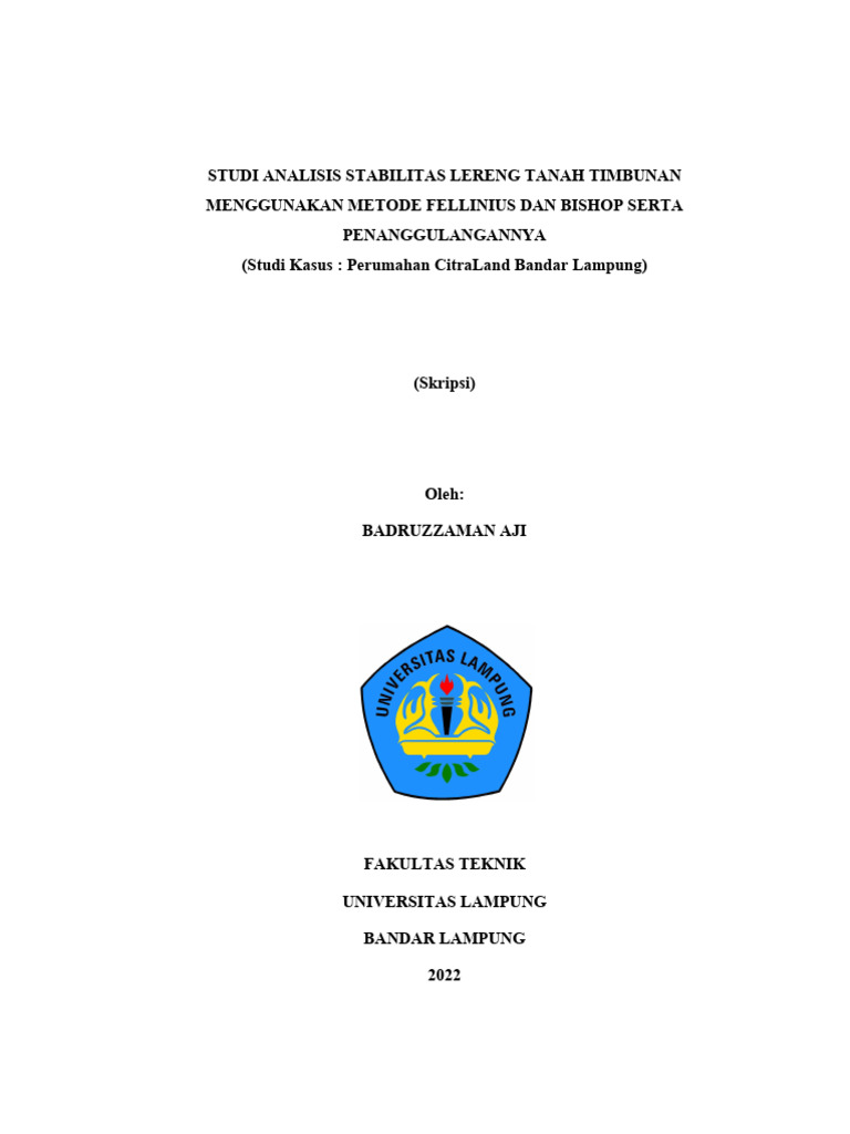 Analisis Stabilitas Lereng CitraLand | PDF
