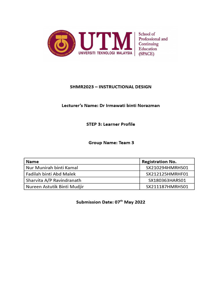 Learner Profile - Group 3 | PDF | Learning Styles | Cognition