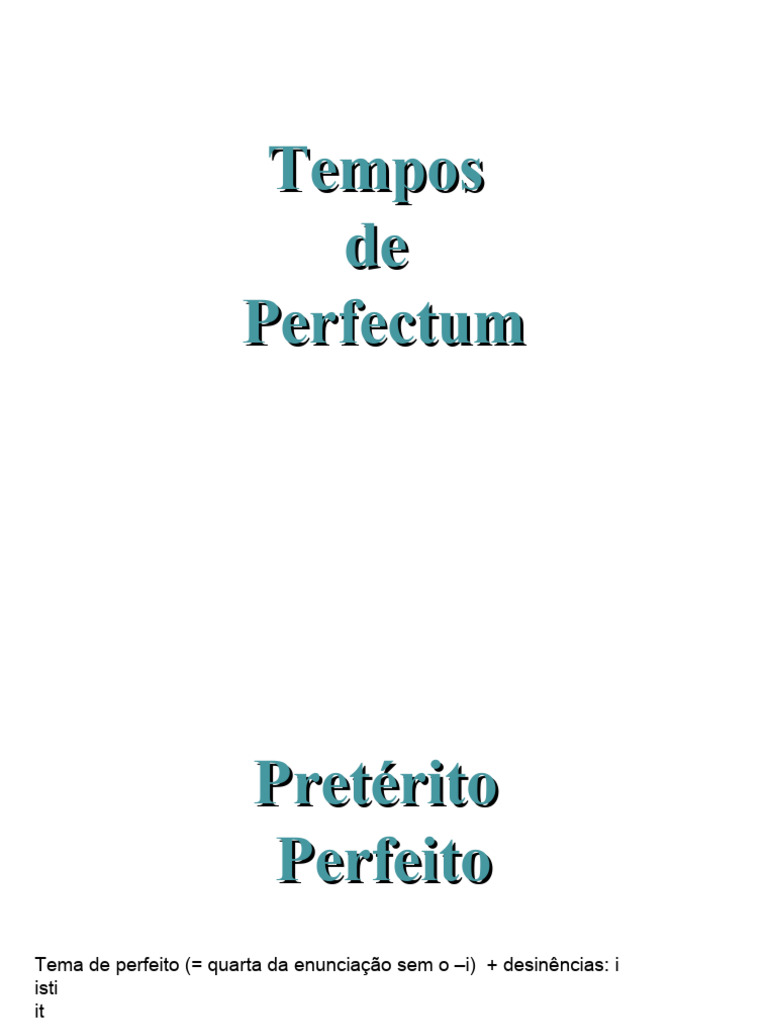 Tempos de Perfectum | PDF