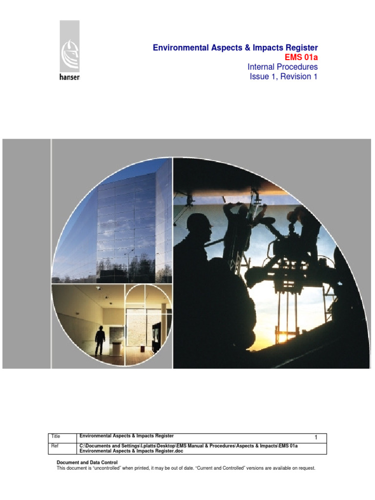 EMS 01a Environmental Aspects Impacts Register | PDF | Waste | Waste ...