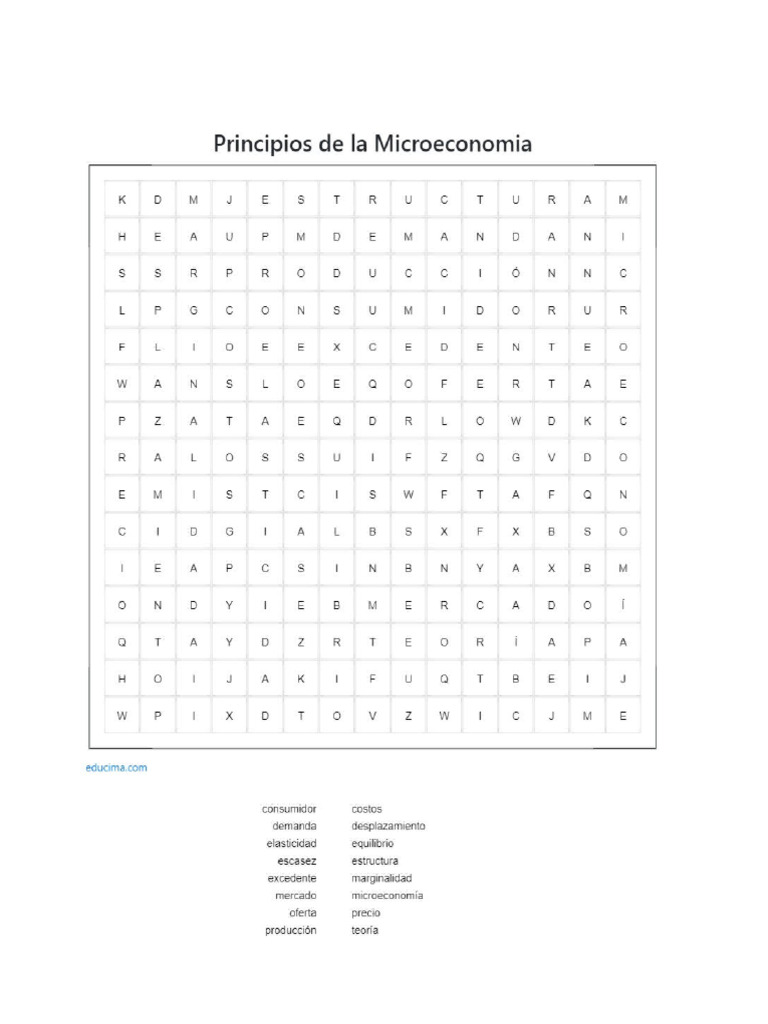 Sopa de Letras [economía] | PDF