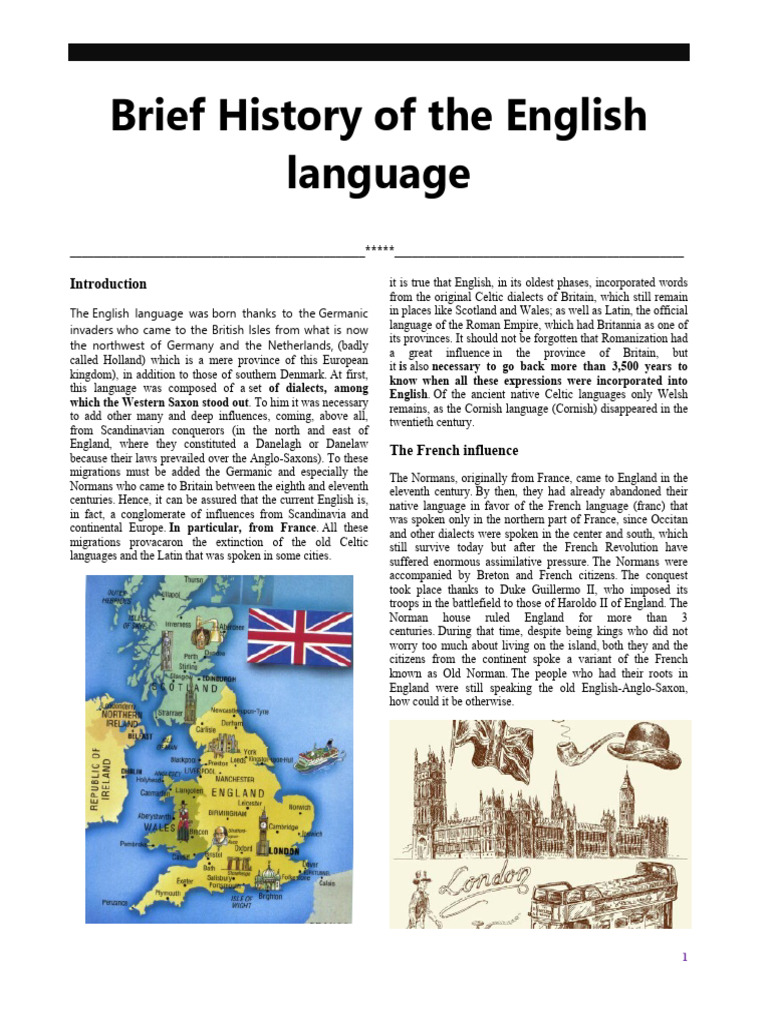 Evolution of the English Language | PDF | English Language | French ...