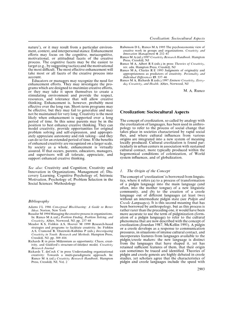 9.3 Creolization Sociocultural Aspects | PDF | Creativity | Crimes