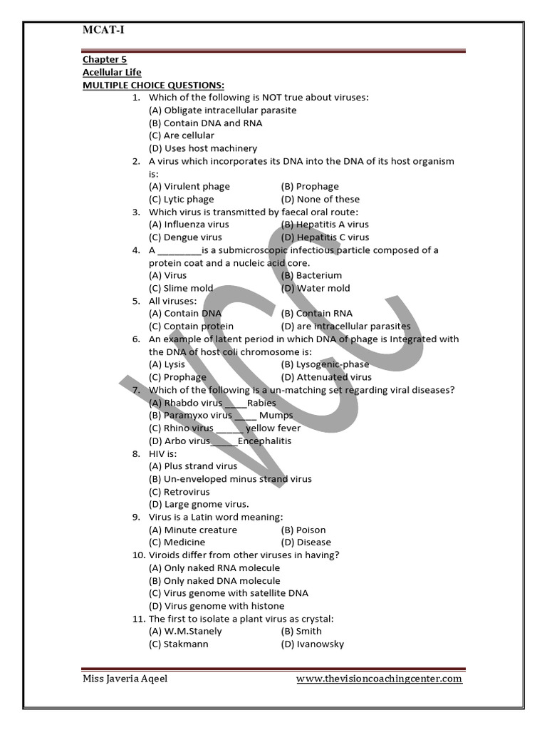 Acellular Life | PDF | Virus | Bacteriophage