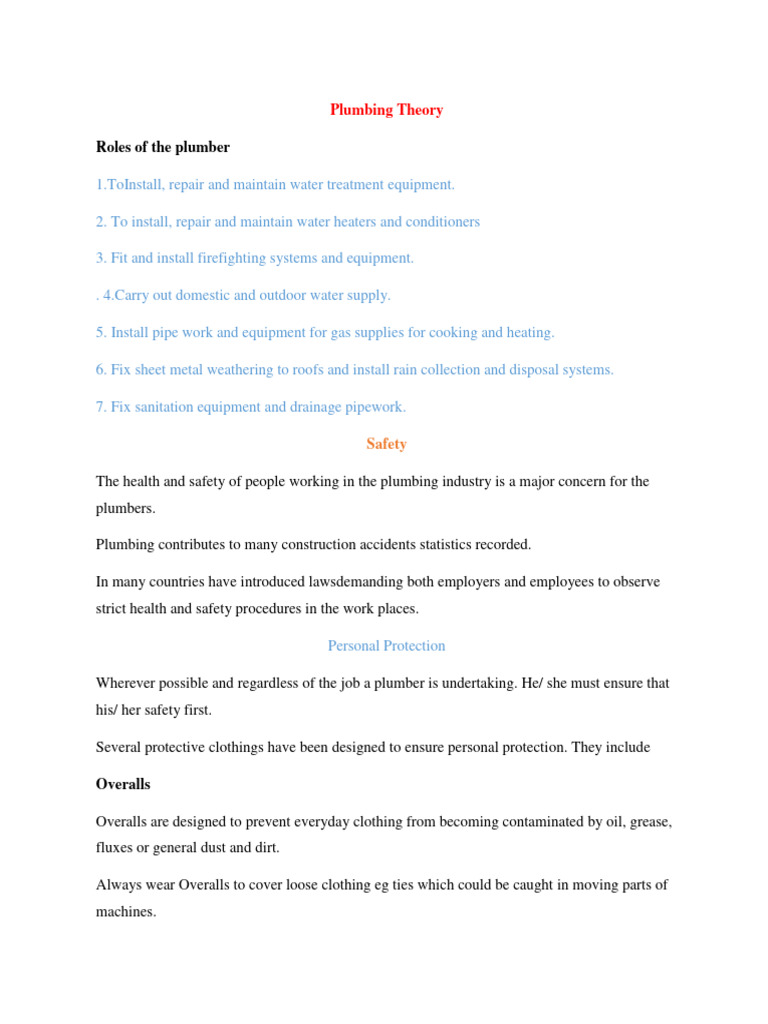 Sanitary Apliances Notes Including Tools and Equipment | PDF | Metals ...