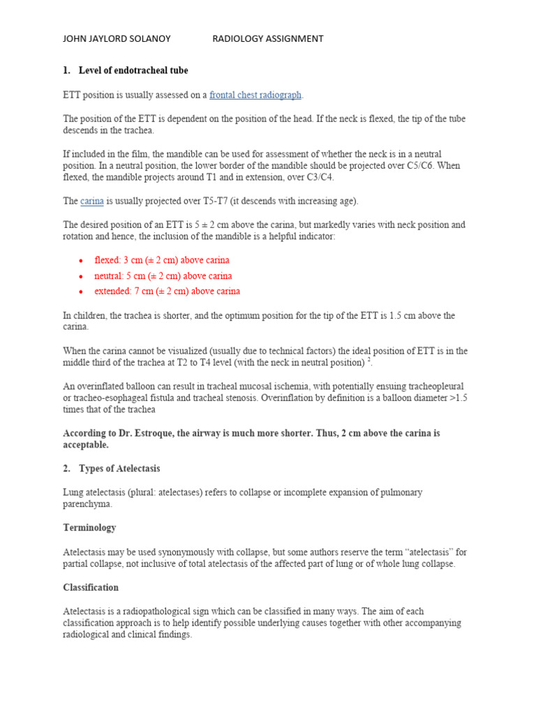 Radiology Assignment | PDF | Lung | Heart