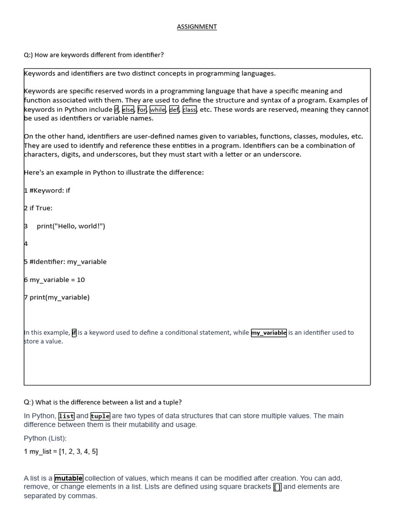 Comp | PDF | Reserved Word | Python (Programming Language)