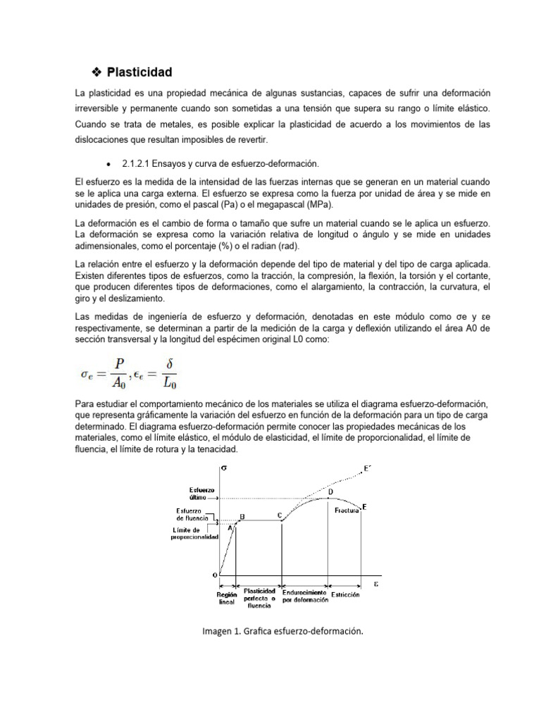 Plasticidad | PDF | Fractura | Deformación (ingeniería)