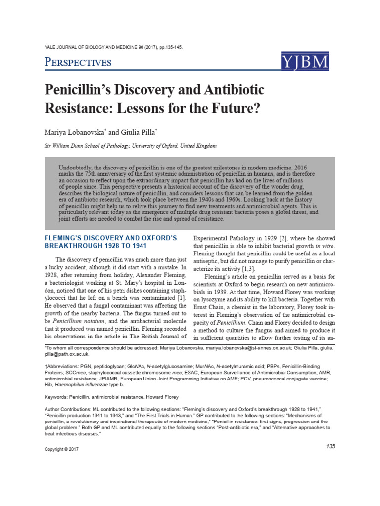 Penicillins Discovery and Antibiotic Resistance L | PDF | Penicillin ...