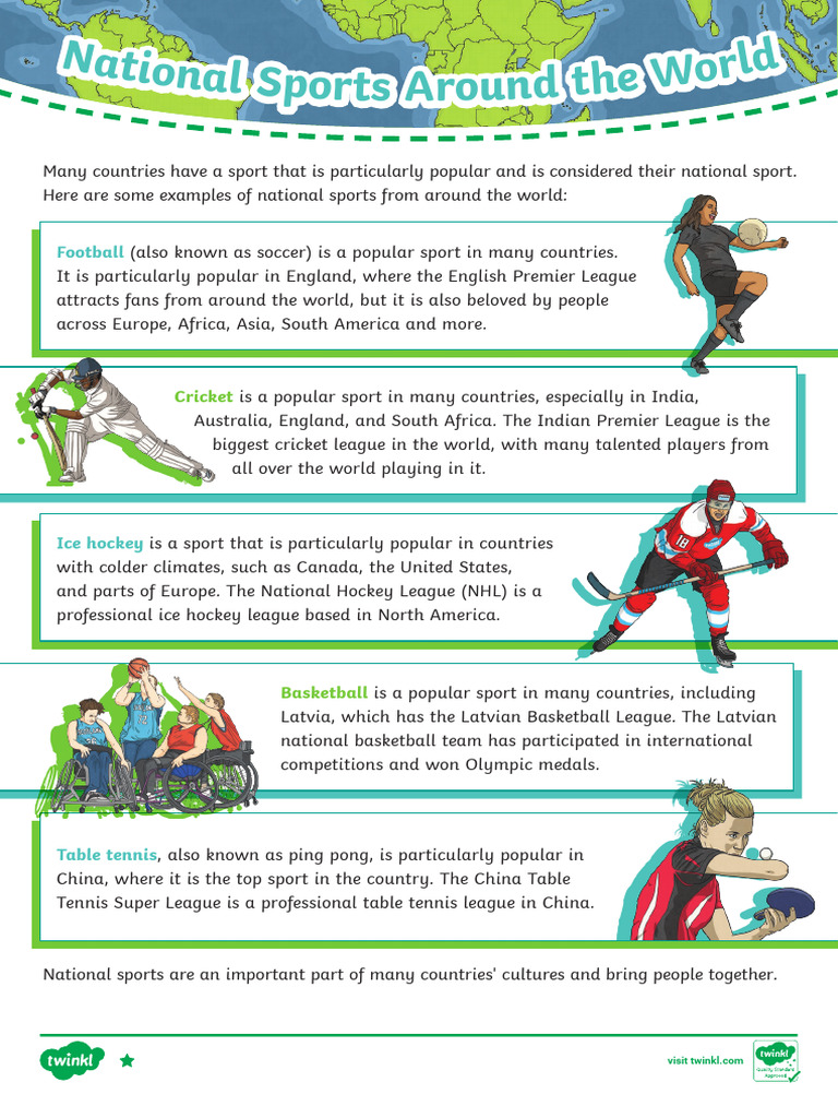 National Sports Around The World Differentiated - Lower Ability | PDF ...