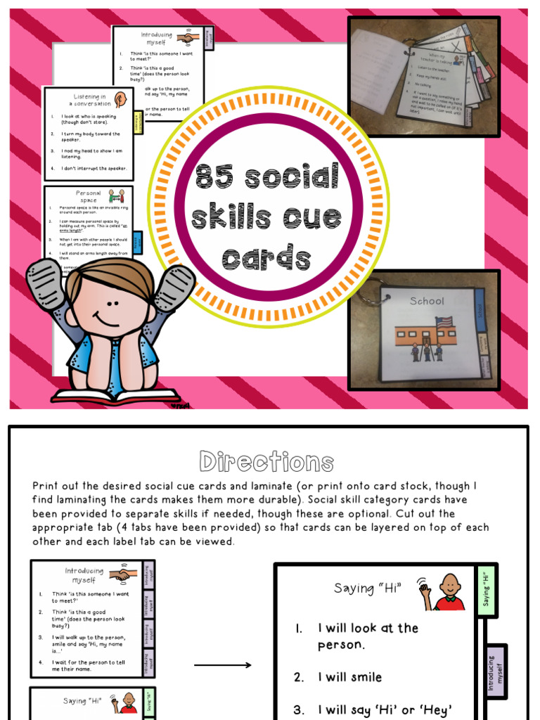 Social Skills Cue Cards | PDF
