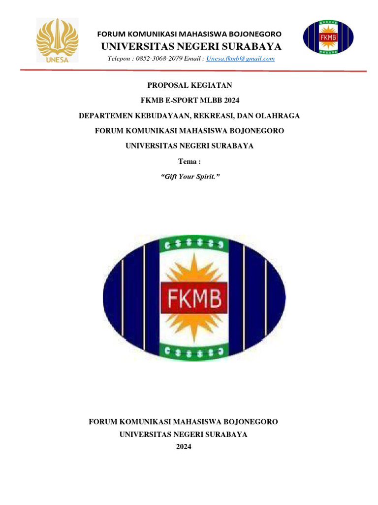 Proposal E-Sport MLBB 2024 | PDF