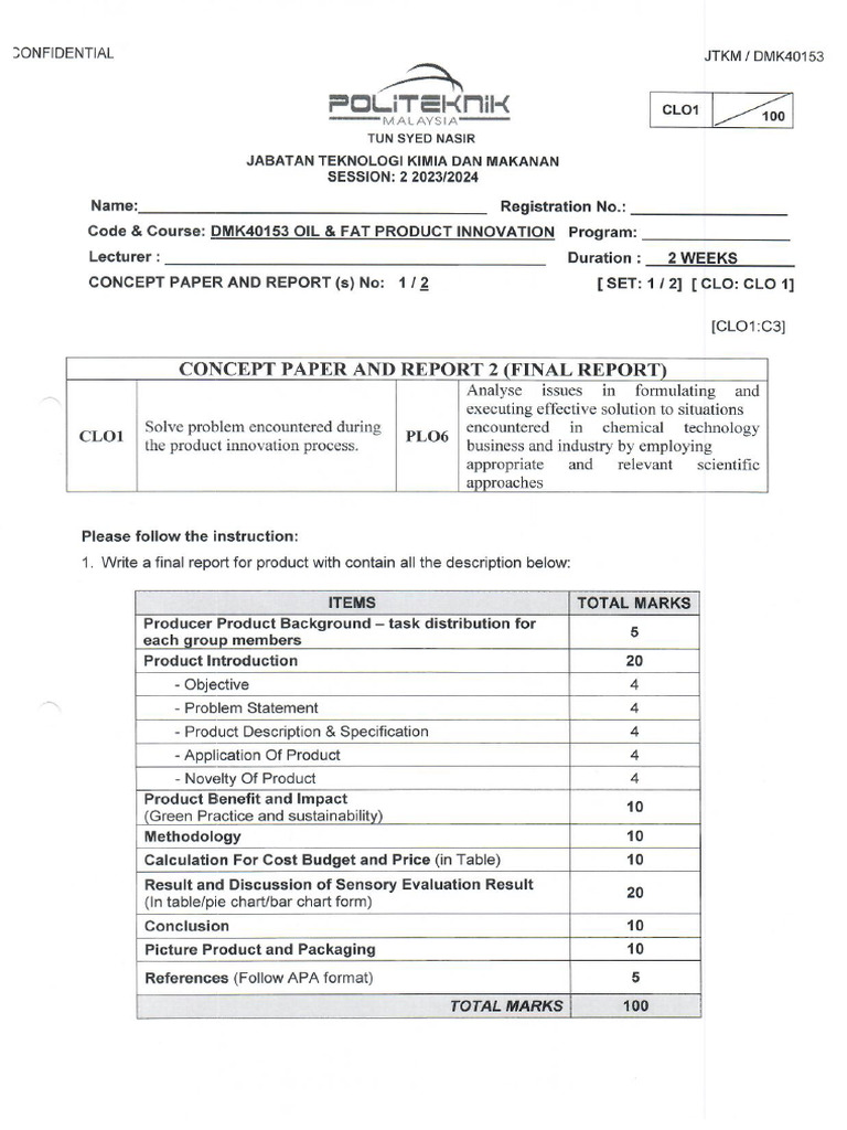 Rubric Concept Paper 2 Final Report Pdf