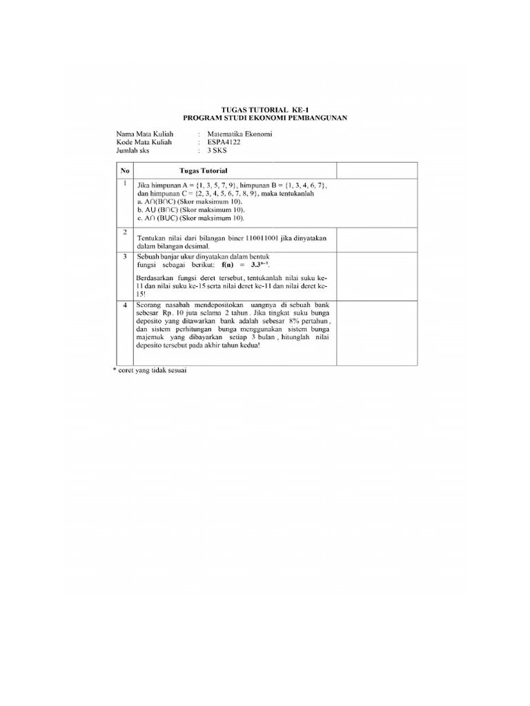 Tugas 1 - Muhammad Rio Ananda - 053208634 | PDF | Teaching Methods ...