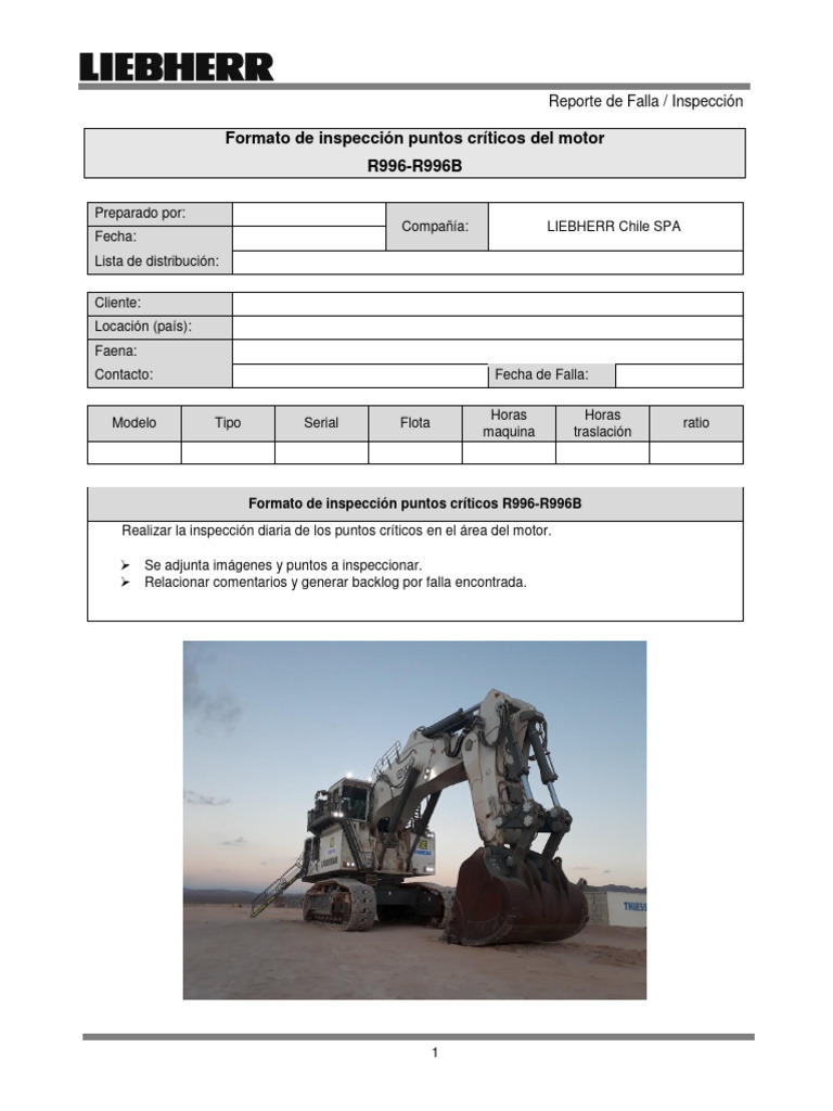 LMC - R996-R996B - Formato - Inspección - Puntos Criticos Del Motor ...
