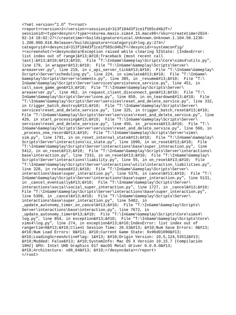 Sims 4 Mac Desync Error Report | PDF | Computer Hardware | Computer Engineering