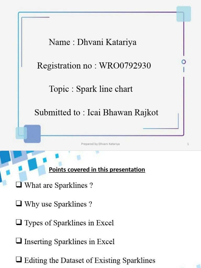 Presentation On Spark Line Chart | PDF | Microsoft Excel | Cartesian ...