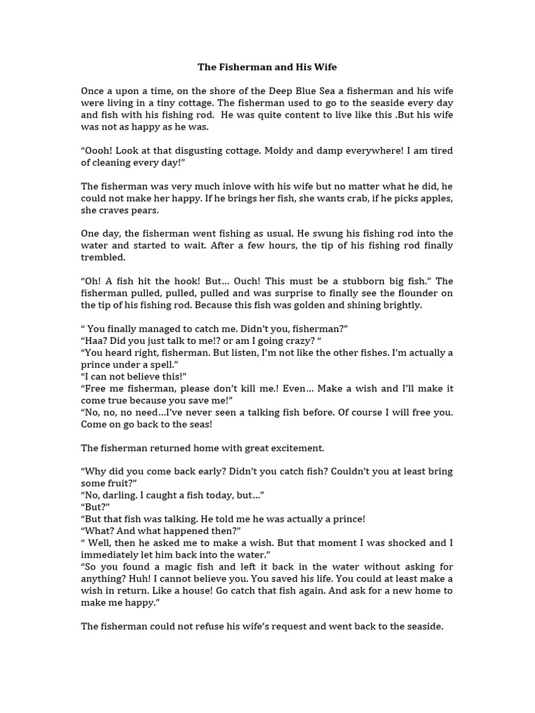 The Fisherman and His Wife: A Tale of Wishes | PDF