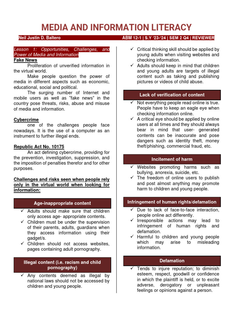 Media Literacy: Challenges & Trends | PDF | Educational Technology ...