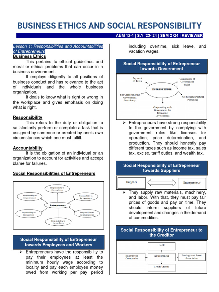 Business Ethics and Social Responsibility 4th Quarter | PDF | Corporate ...