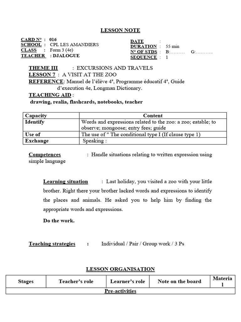 Lesson 7 Form 3 | PDF | Reading Comprehension | Sentence (Linguistics)