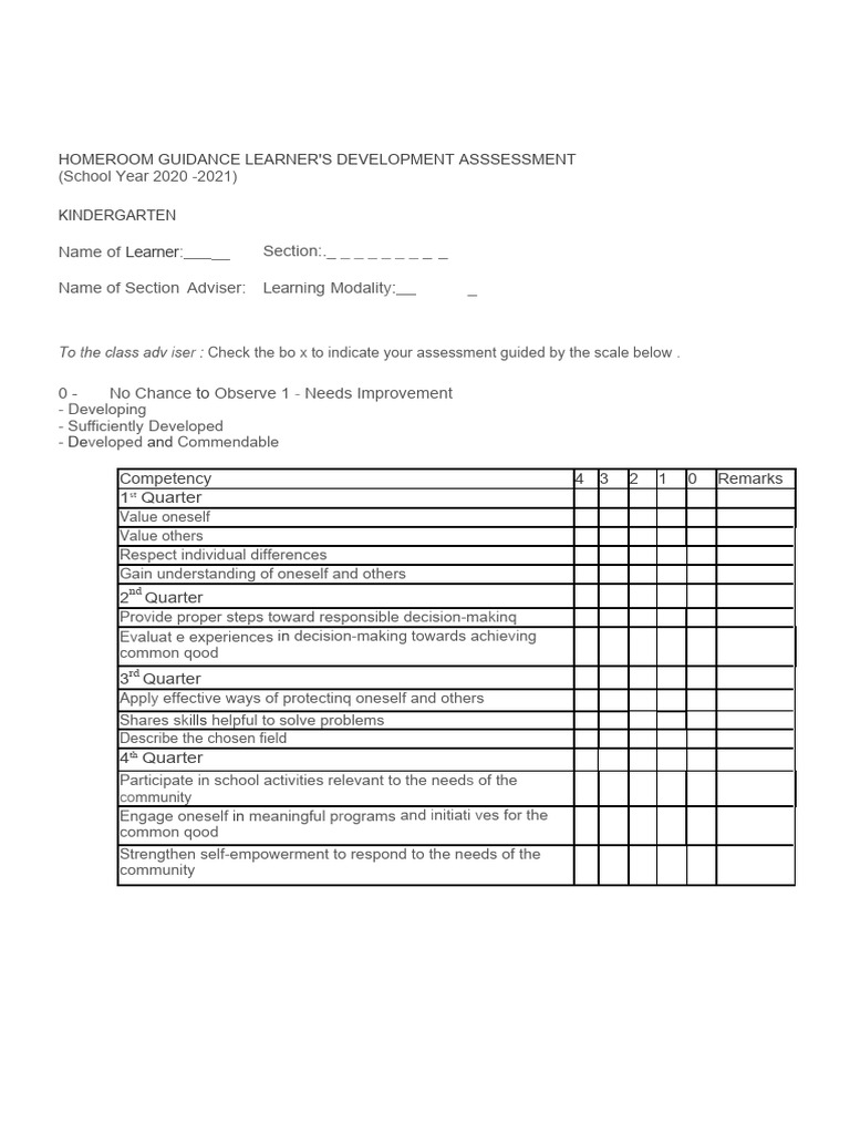 HG Form Word | PDF | Educational Assessment | Learning