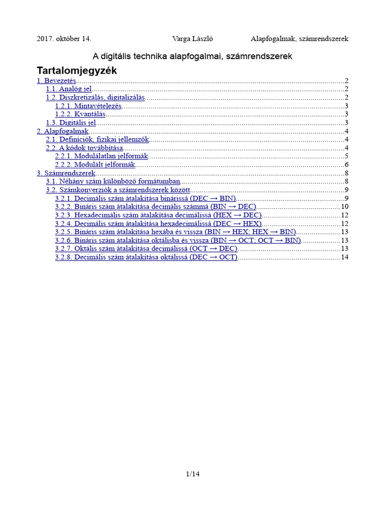 Alapfogalmak Szamrendszerek | PDF