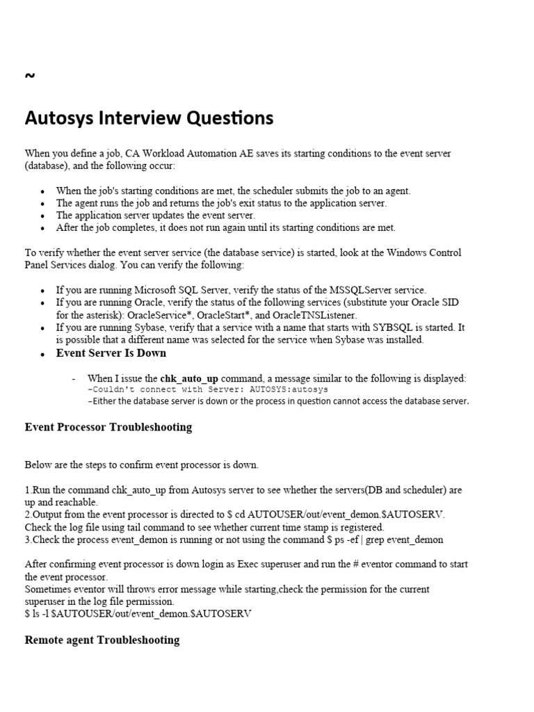 Autosys Job Management Troubleshooting Guide | PDF | Command Line ...