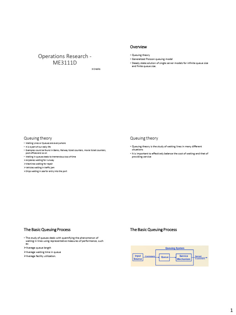 Overview of Queuing Theory Models | PDF | Probability Distribution | Mathematics