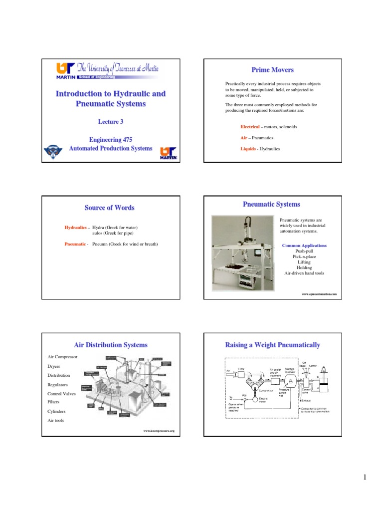 03 Introduction To Hydraulic and Pneumatic | PDF | Pneumatics | Valve