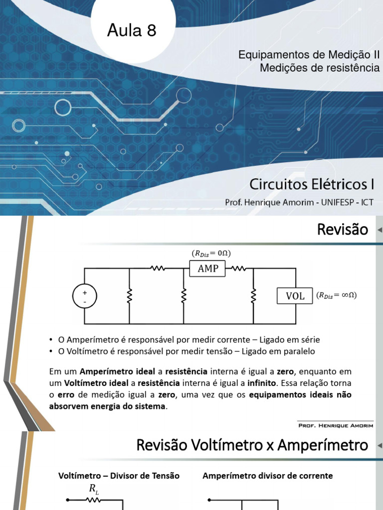 Aula 8 - Ohmímetro e Ponte de Wheatstone | PDF | Rede elétrica | Ciência de Materiais