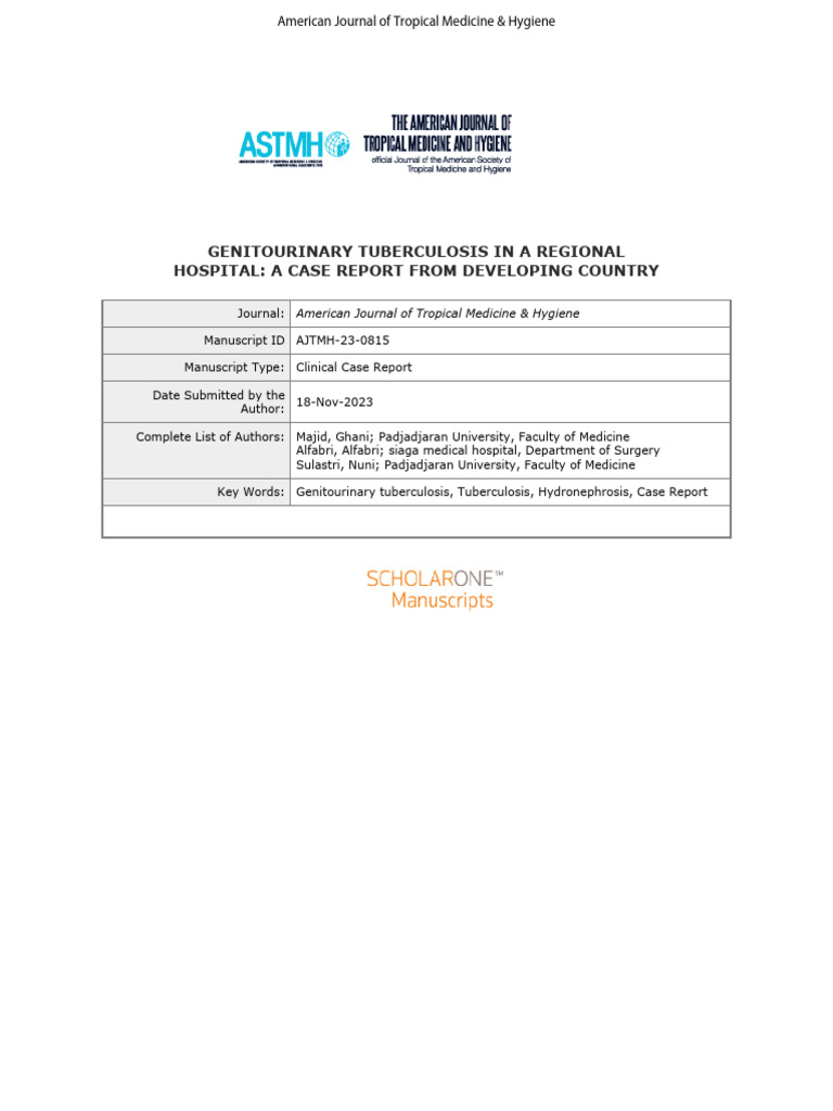 AJTMH-23-0815 Proof Hi | PDF | Tuberculosis | Epidemiology