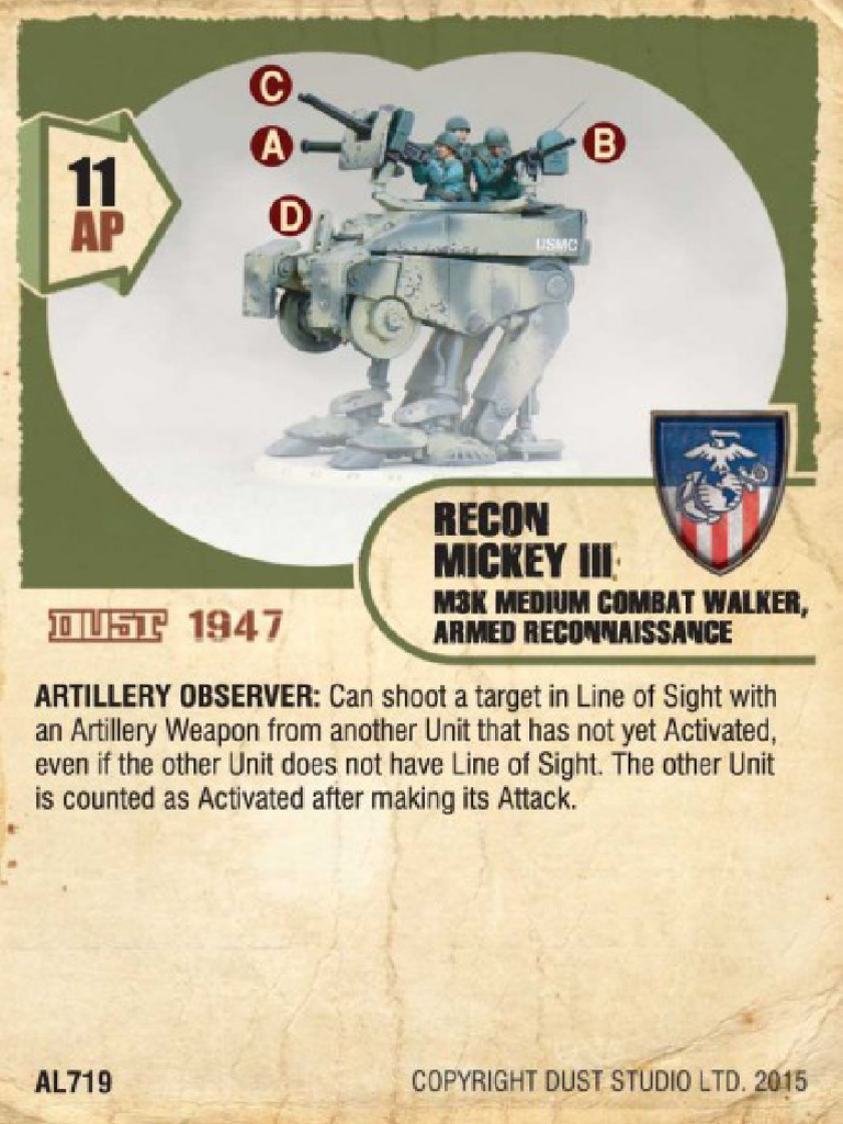 Dust1947 Allies AL719 USMC Recon Mickey III CARD Stacked | PDF