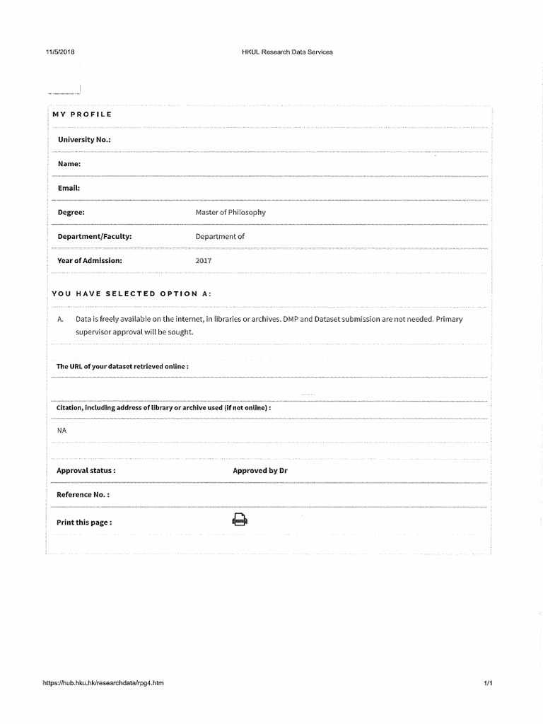 Appendix A - Sample of DMP Approved Form | PDF