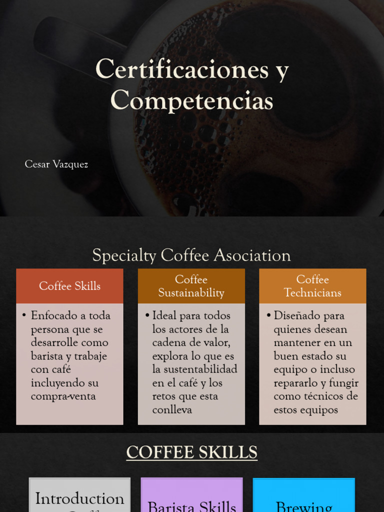 Certificaciones y Competencias1 | Descargar gratis PDF | café | Sustentabilidad