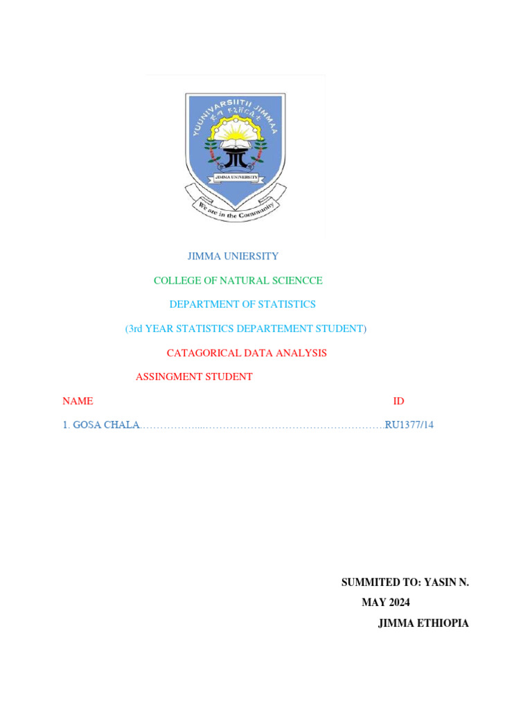 Categorical Analysis Assinment Assignment | PDF | Logistic Regression | Coefficient Of Determination