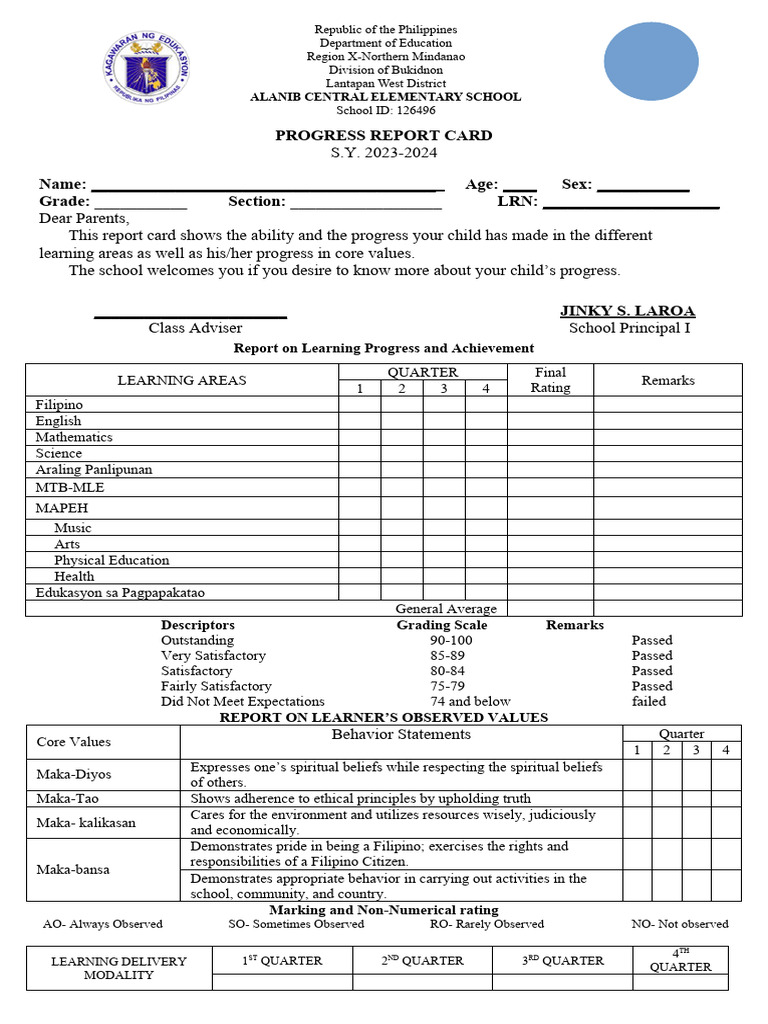 Progress Report Card 3 | Download Free PDF | Learning | Decision Making