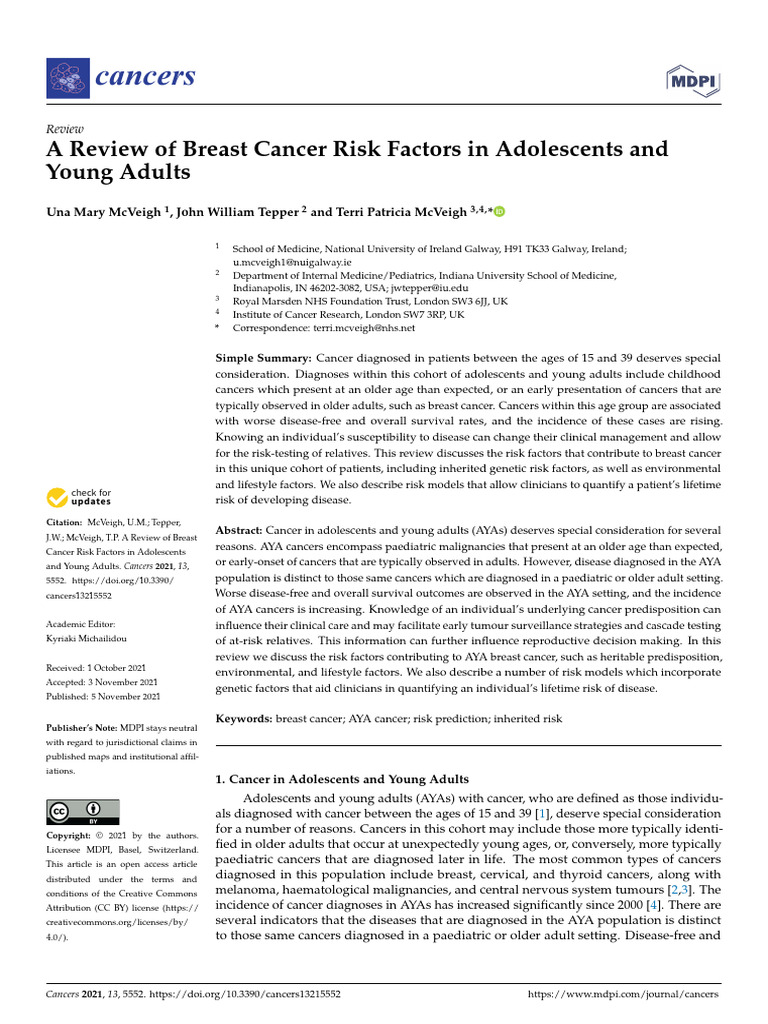 cancers-13-05552 | PDF | Cancer | Breast Cancer