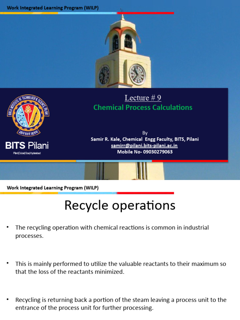 Chemical Process Recycling Operations | PDF | Density | Gases