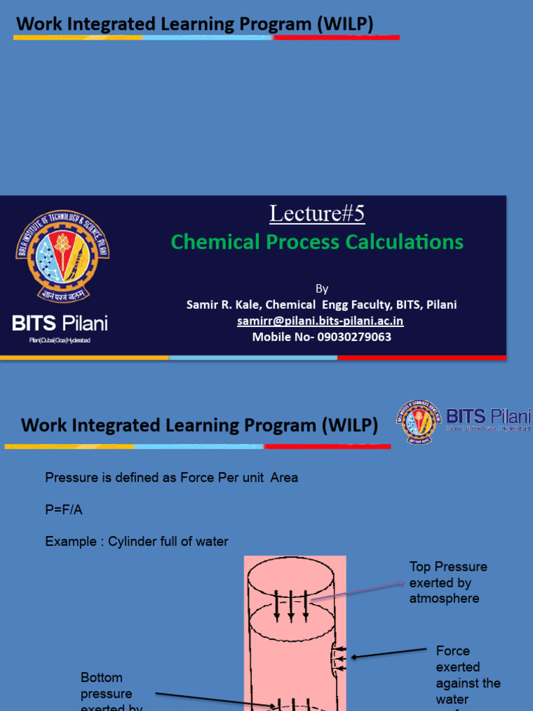 Chemical Process Calculations-Lecture 5 | Download Free PDF | Pressure ...