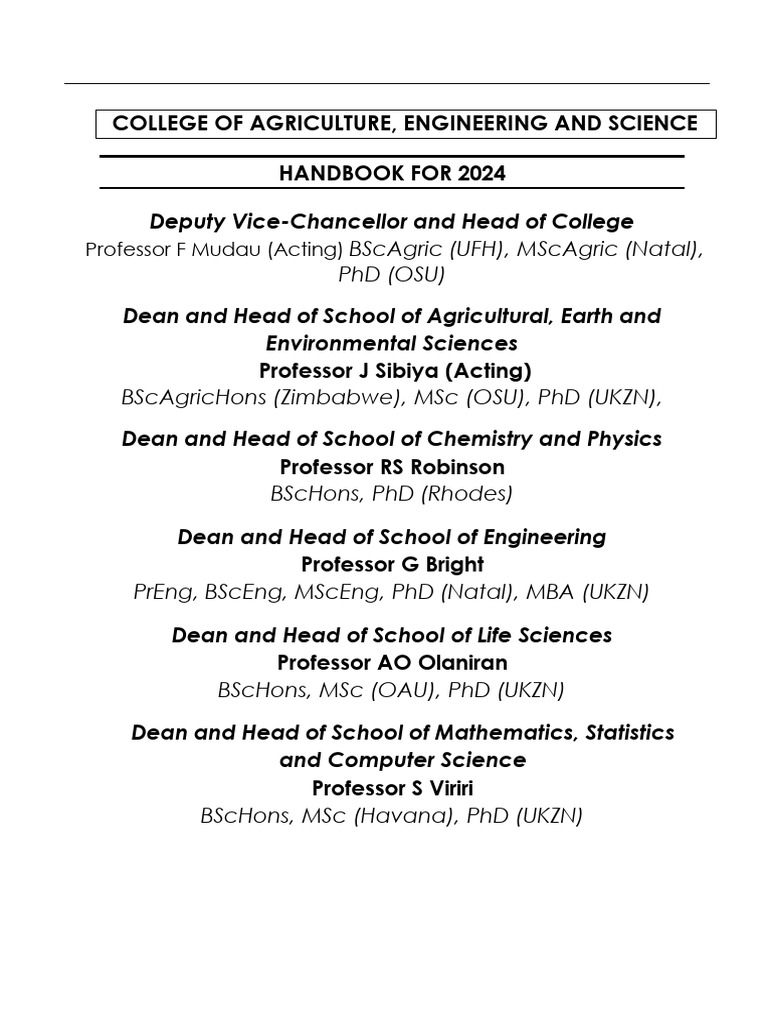 CAES Handbook 2024 1 | PDF | Academic Degree | Bachelor's Degree