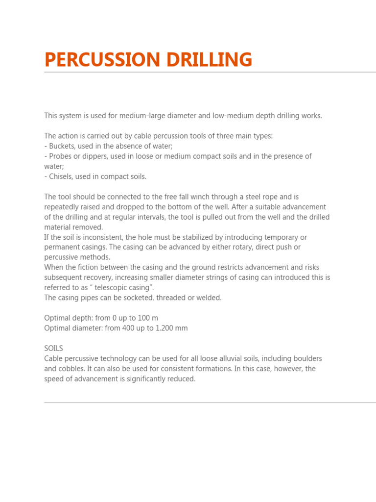 Percussion Drilling | PDF