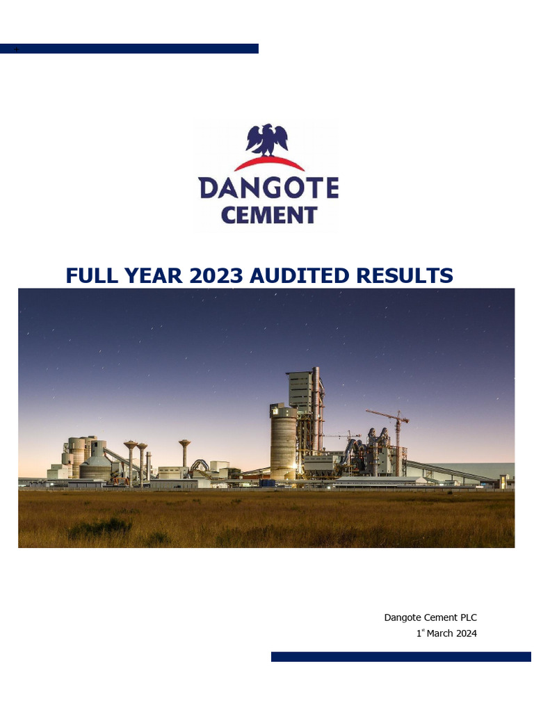 Dangote Cement 2023 Annual Results Summary | PDF | Fixed Asset | Working Capital