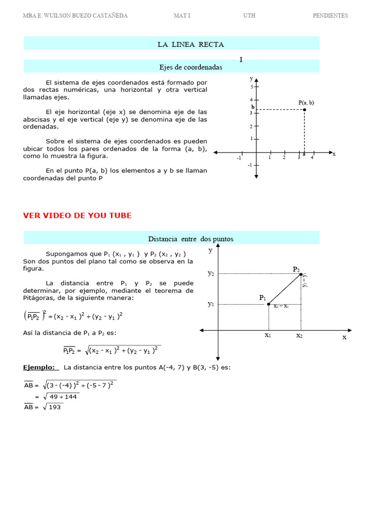 Pendiente de Una Recta | PDF | Línea (geometría) | Pendiente