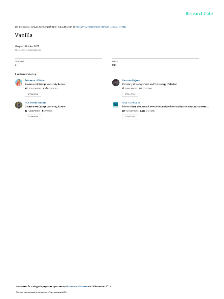 Vanilla | PDF | Vanilla | Flowers
