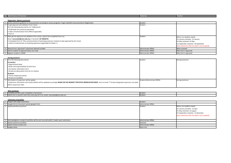 Practicum Process Flow | PDF
