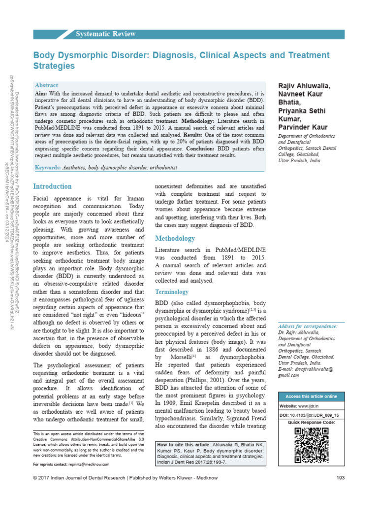 Body Dysmorphic Disorder Diagnostic Module Pdf – QKOGE