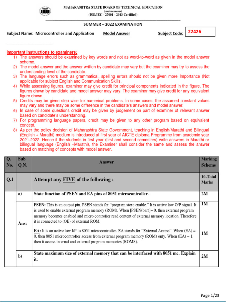 22426-2022 MAA Summer | PDF | Microcontroller | Central Processing Unit