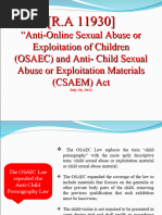 Ra 11930 Osaec | PDF | Internet | Children's Rights