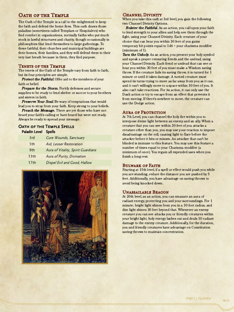 Paladin - Oath of The Temple | PDF | Dungeons & Dragons | Gary Gygax Games